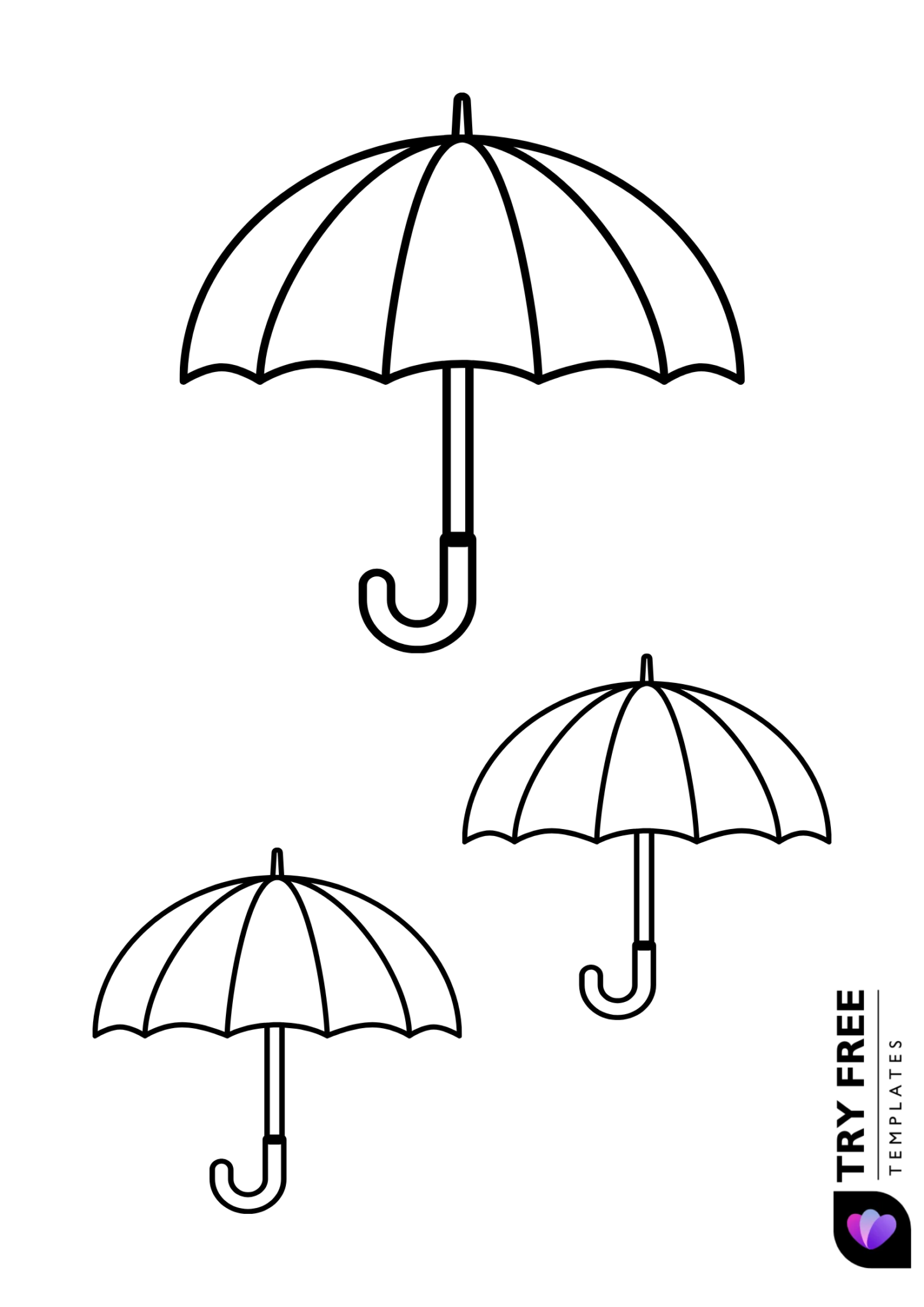 Free Printable Umbrella Templates for Crafts and Coloring - Try Free ...