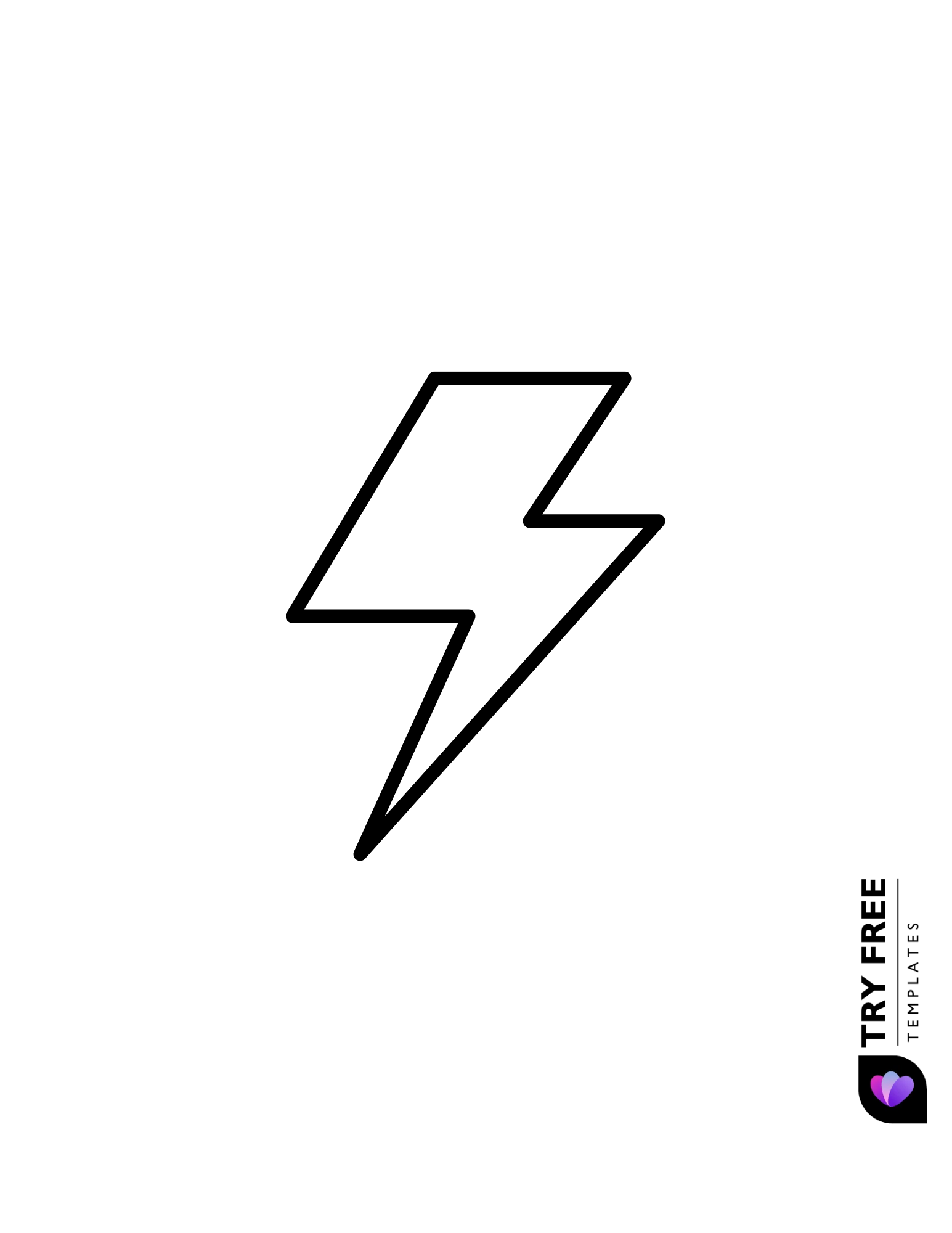 Printable Lightning Bolt Templates - Try Free Templates