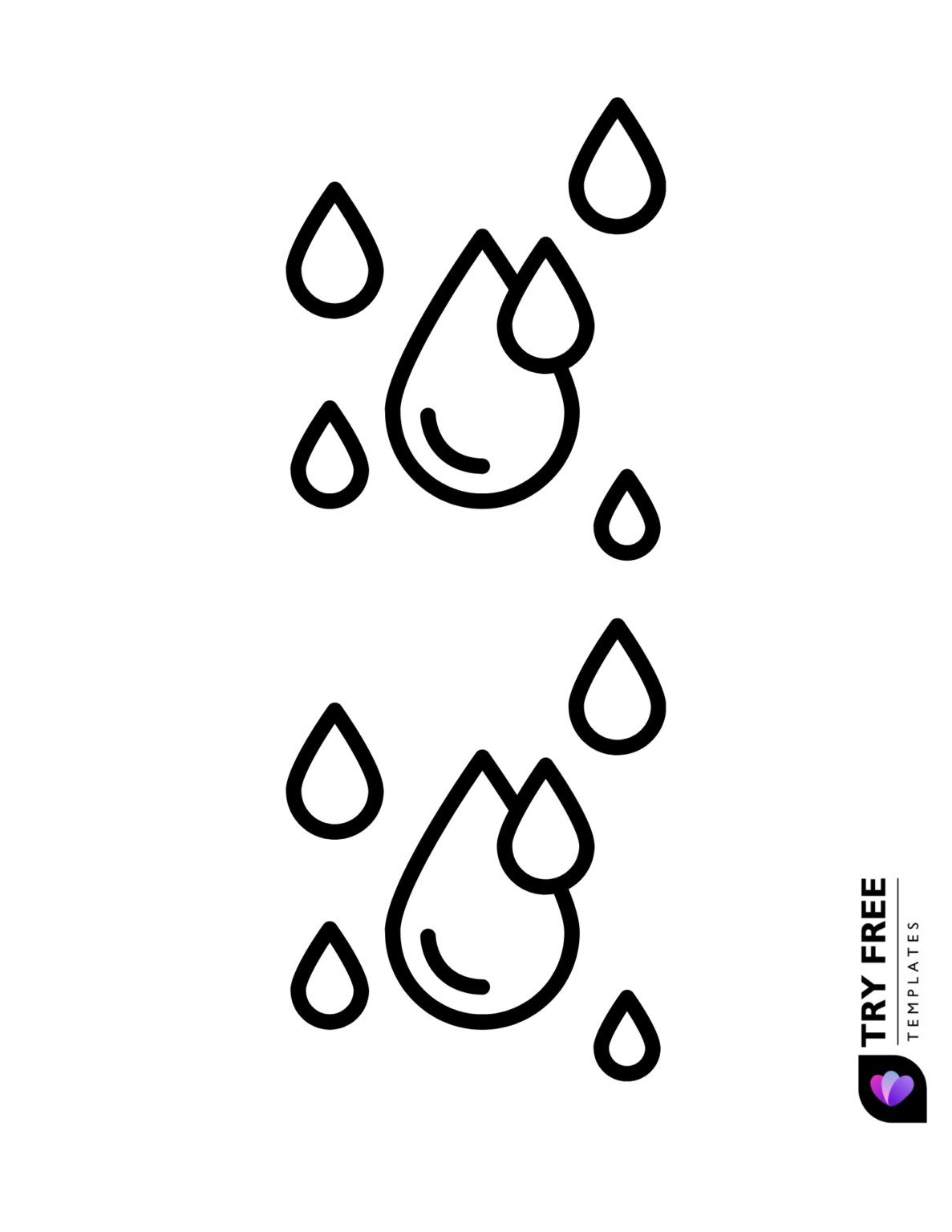 Printable RainDrop Templates - Try Free Templates