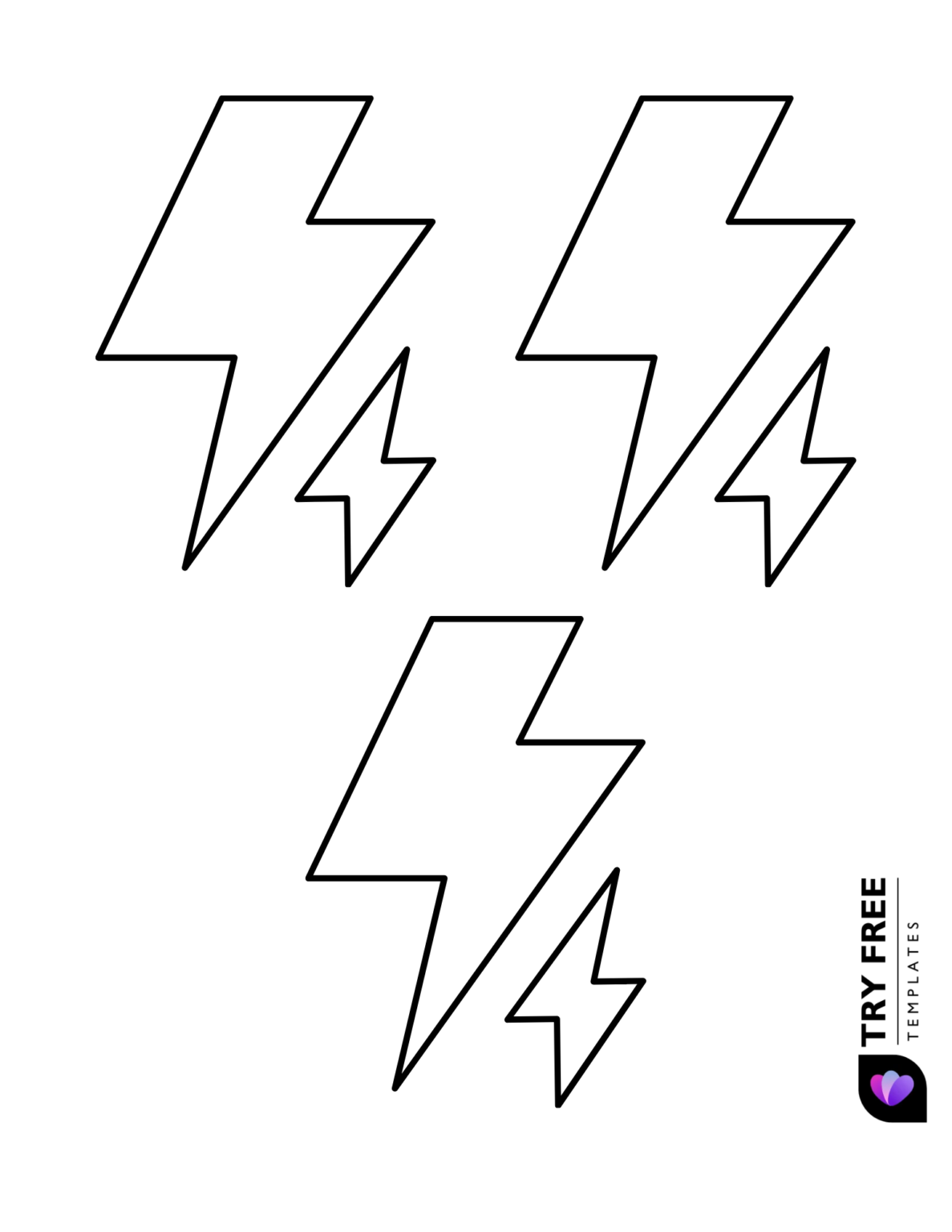 Printable Lightning Bolt Templates - Try Free Templates