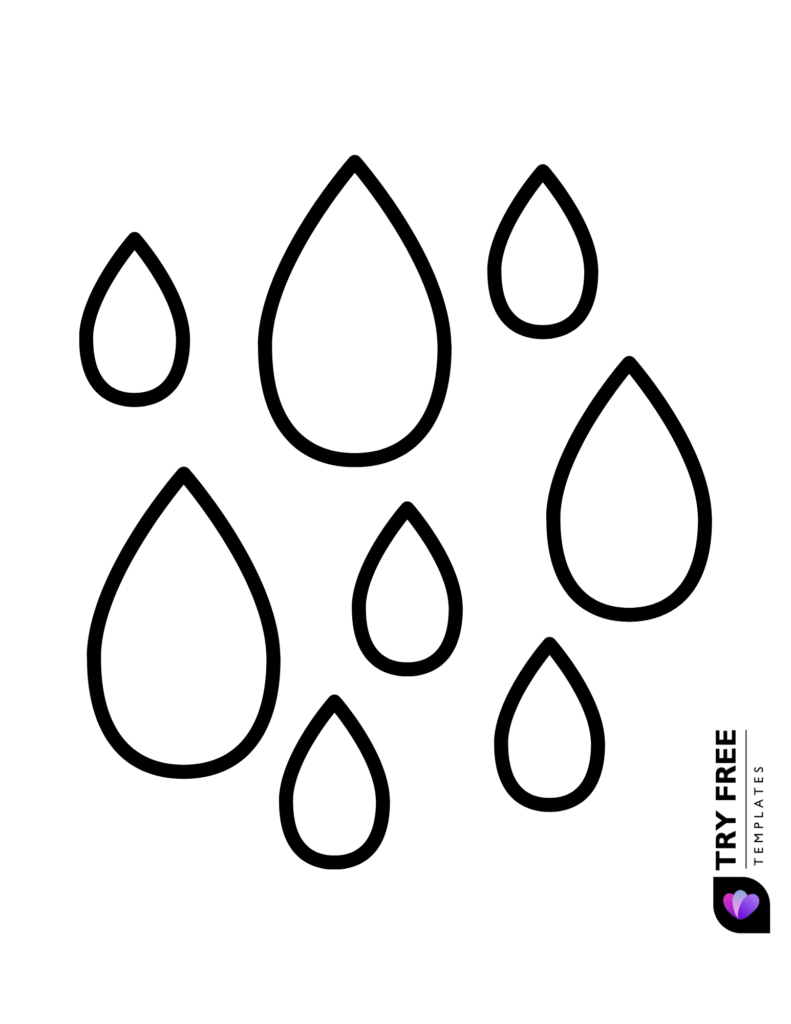 Printable RainDrop Templates - Try Free Templates