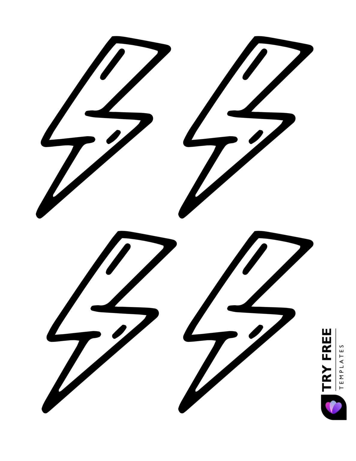 Printable Lightning Bolt Templates - Try Free Templates