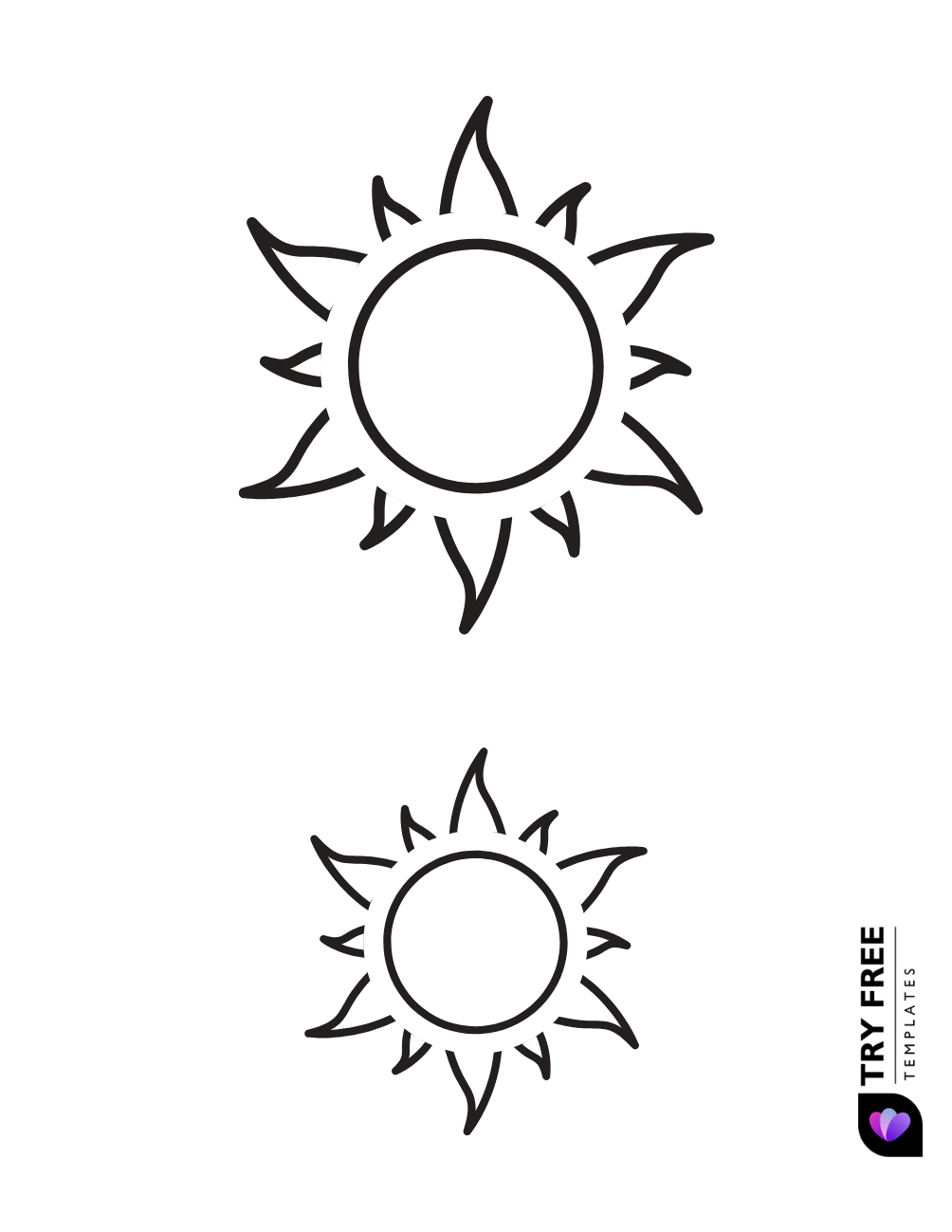 Printable Sun Templates for Crafts and Decorations - Try Free Templates