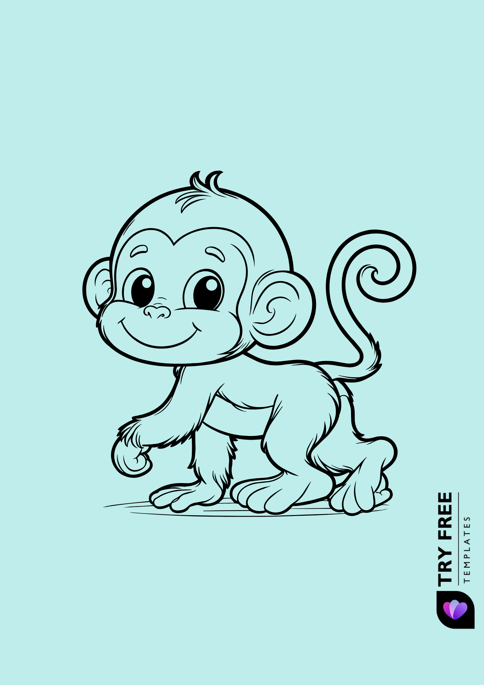 How to Draw Cute Monkey Drawing: Step-by-step process - Try Free Templates